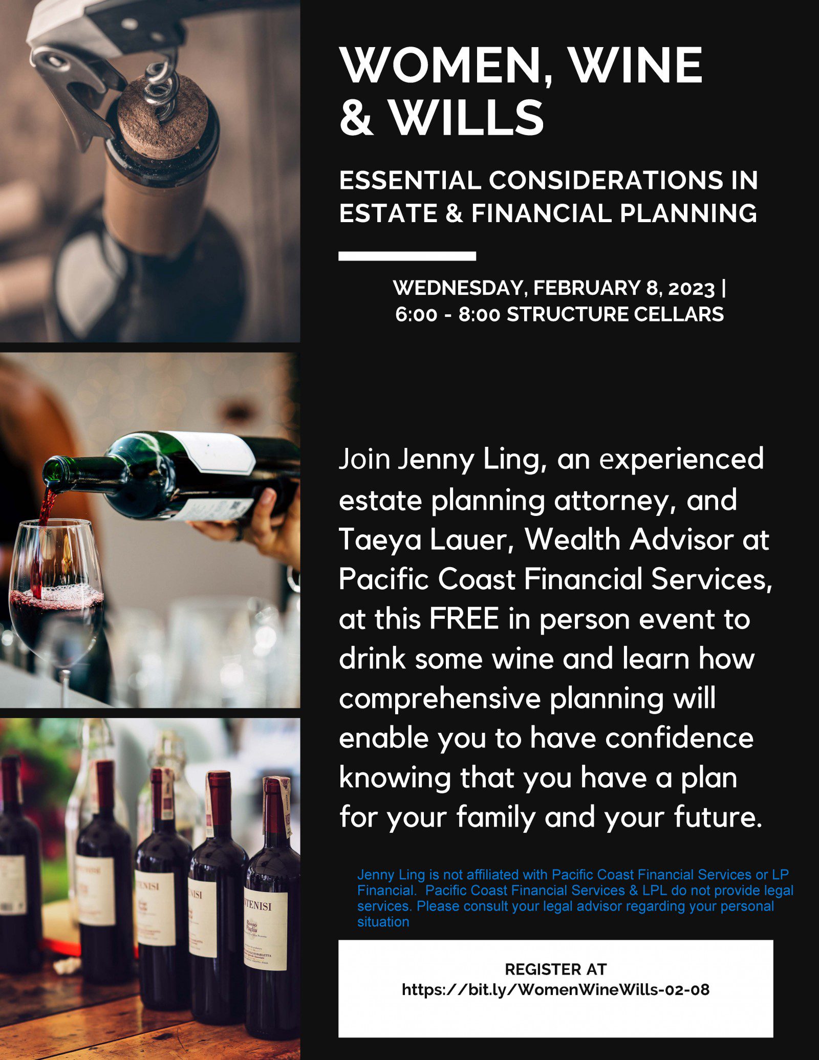 An invitation for you – women, wine & wills • Pacific Coast Financial ...